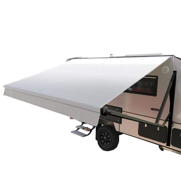 ALEKO 20 ft. x 8 ft. Retractable RV/Patio Awning - sBlack Frame - Gray ...