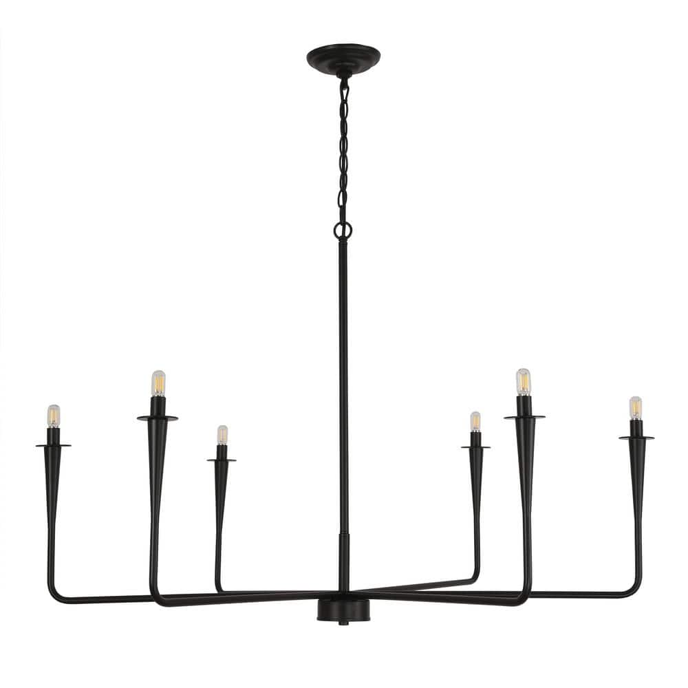 Pia Ricco Modern 6-Light Black Transitional Candlestick Kitchen Island ...