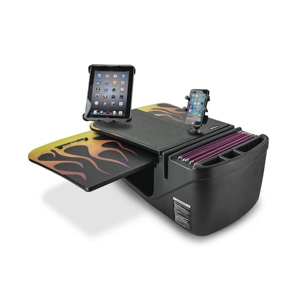 AutoExec GripMaster Car Desk Hot Rod Orange Flames with Built-In Power ...