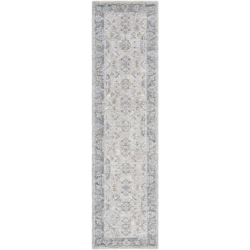 Livabliss Dresden Gray Traditional 2 ft. x 10 ft. Indoor Area Rug ...