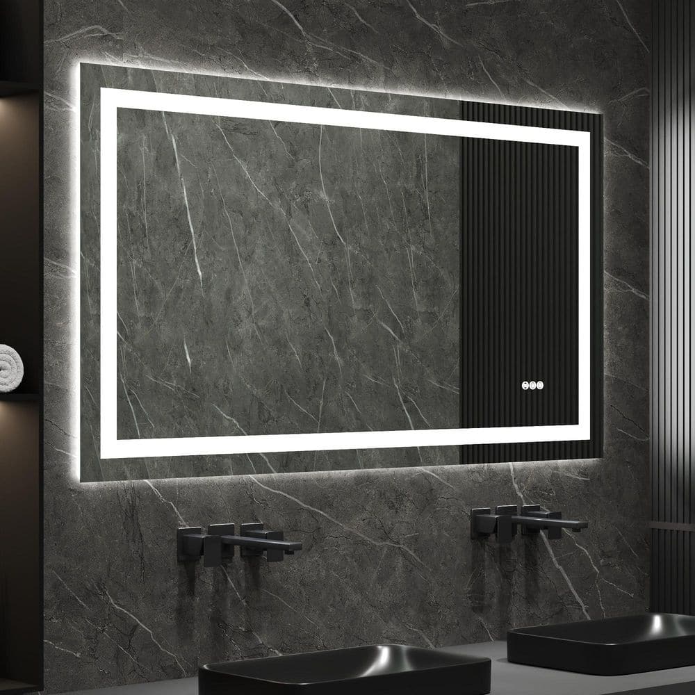 DEERVALLEY 55 in. W x 30 in. H Rectangular Frameless Wall-Mounted ...