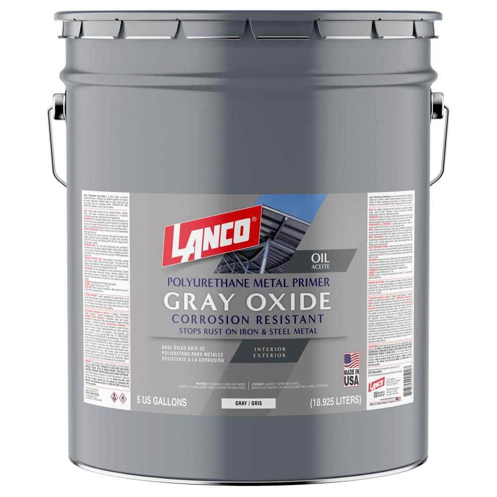 Lanco Oil-Gray Oxide 5 Gal. Gray Interior/Exterior Alkyd Metal Roof Primer MM200-2 - The Home Depot