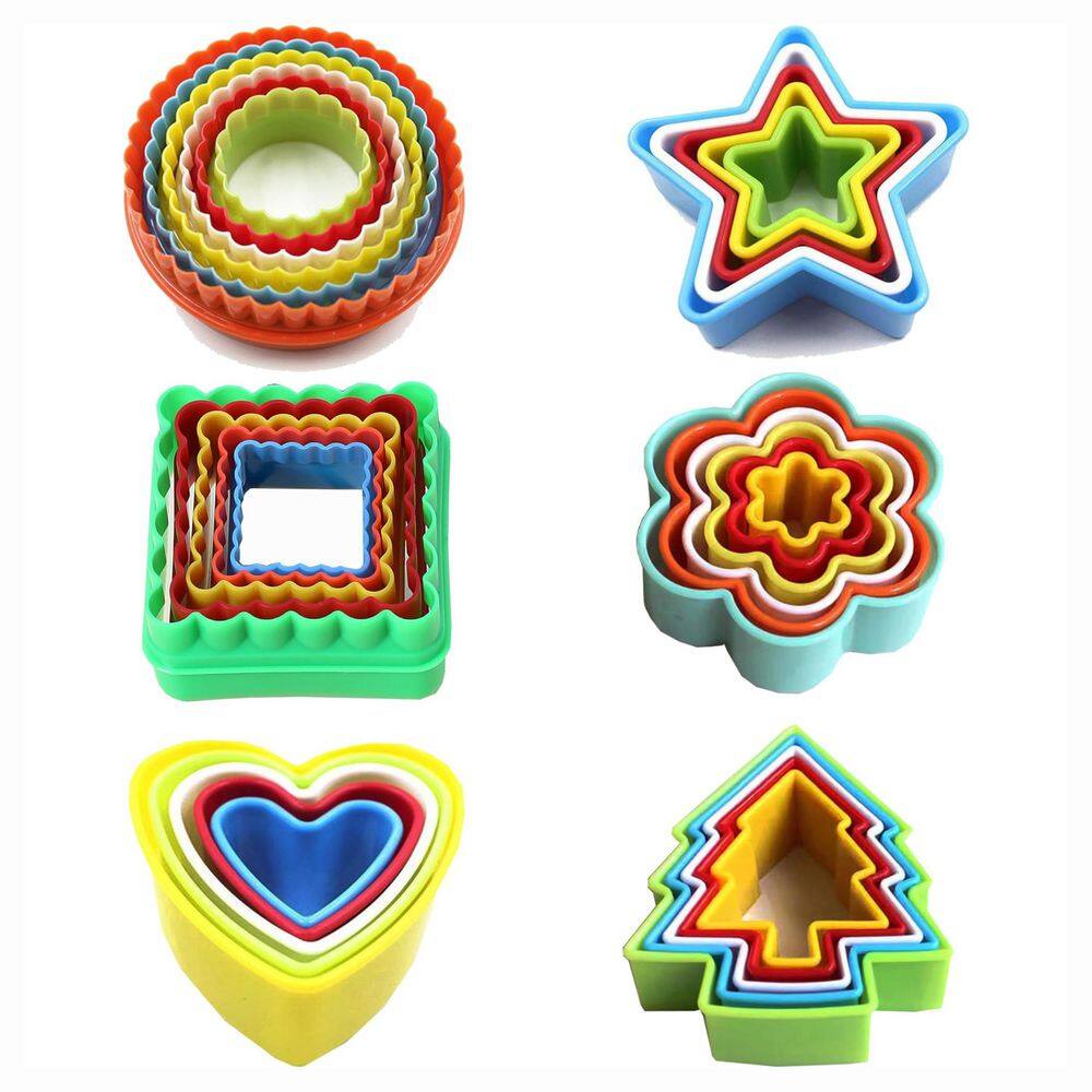 LAIFUCAM 32-Piece Multicolor Cookie Cutter Set with Star Heart Flower ...