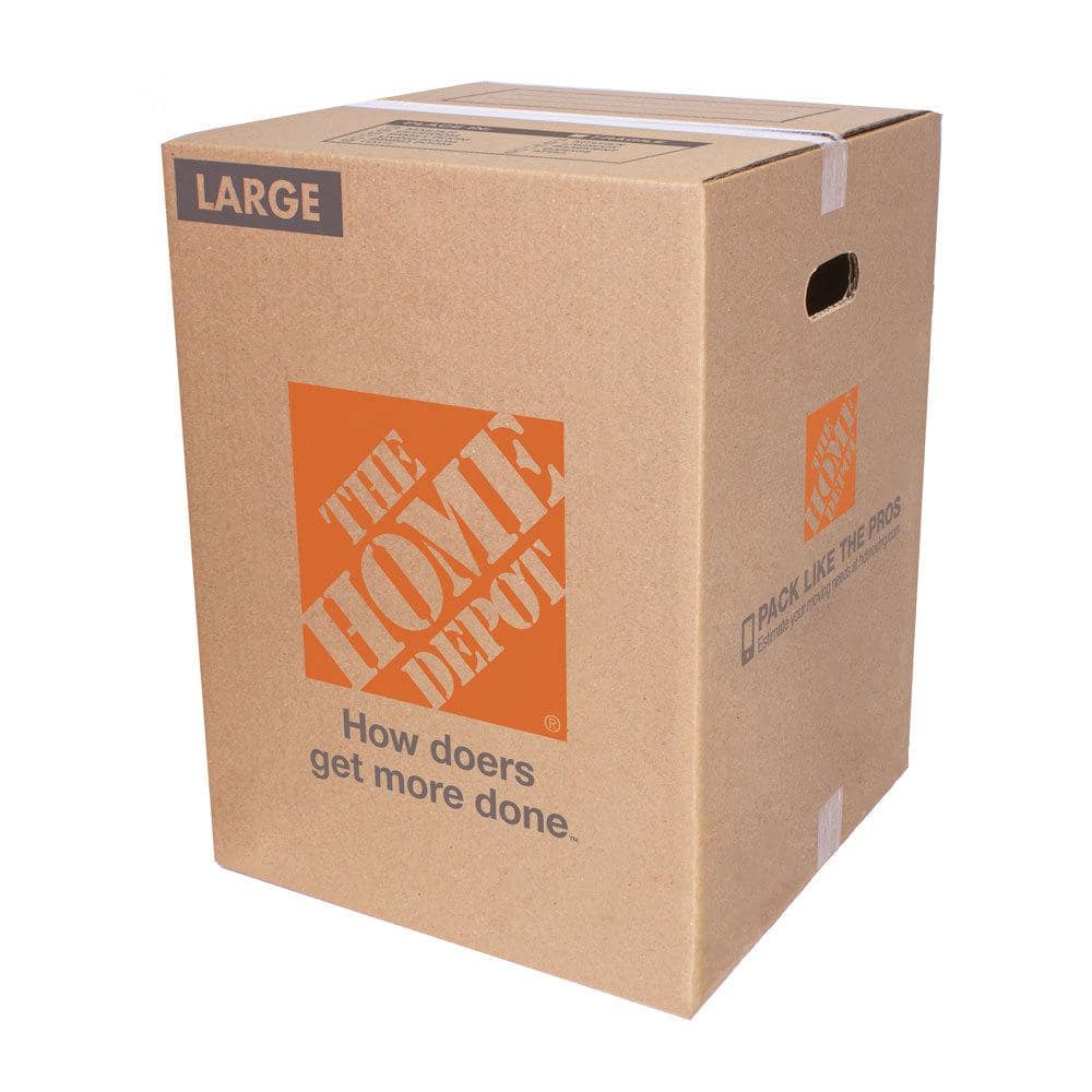 The Home Depot Large Moving Box (18 in. L x 18 in. W x 24 in. D ...