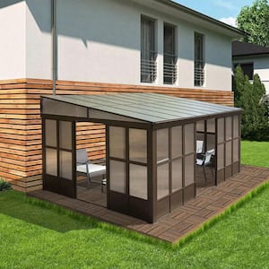 Mondawe 12 ft. x 14 ft. Wall Mounted Sunroom, All-Season Solarium with ...