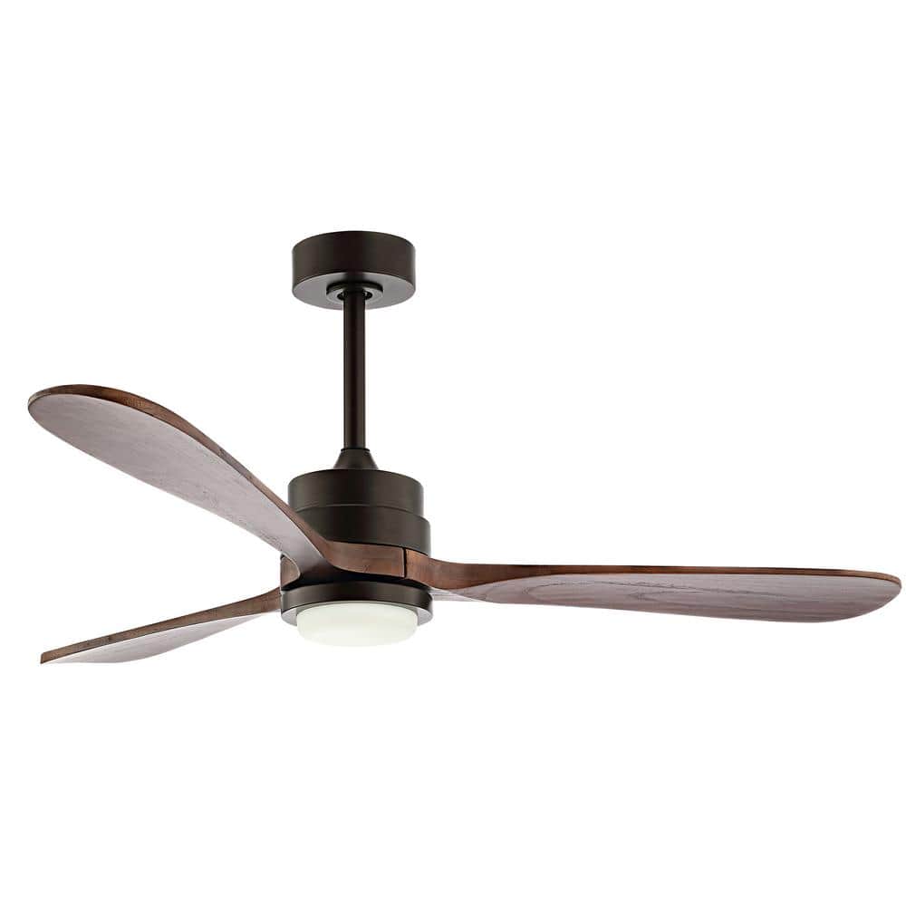 MLiAN 52 in. 3-Blade Indoor Oil Rubbed Bronze LED Ceiling Fan with ...