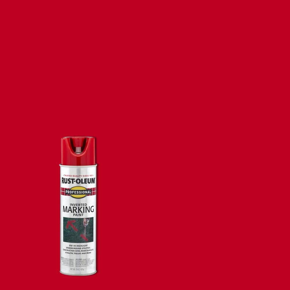 Rust-Oleum Professional 15 oz. Safety Red Inverted Marking Spray Paint ...