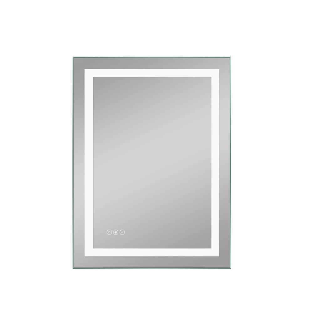 23 in. W x 35 in. H Single Rectangular Frameless Wall-Mounted Bathroom ...