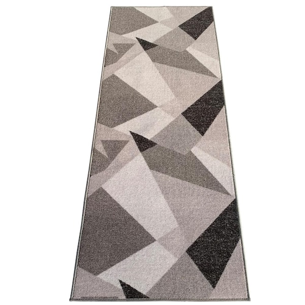 PLAYA RUG Geo Tria Multi Color 26 in. Width x Your Choice Length Custom ...