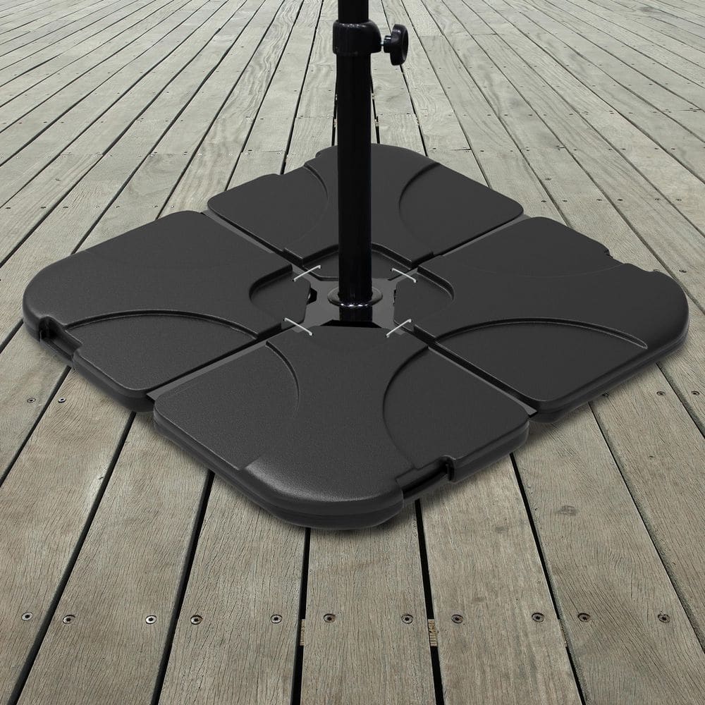 Pure Garden 4-Piece Weighted Cantilever and Offset Patio Umbrella Base ...