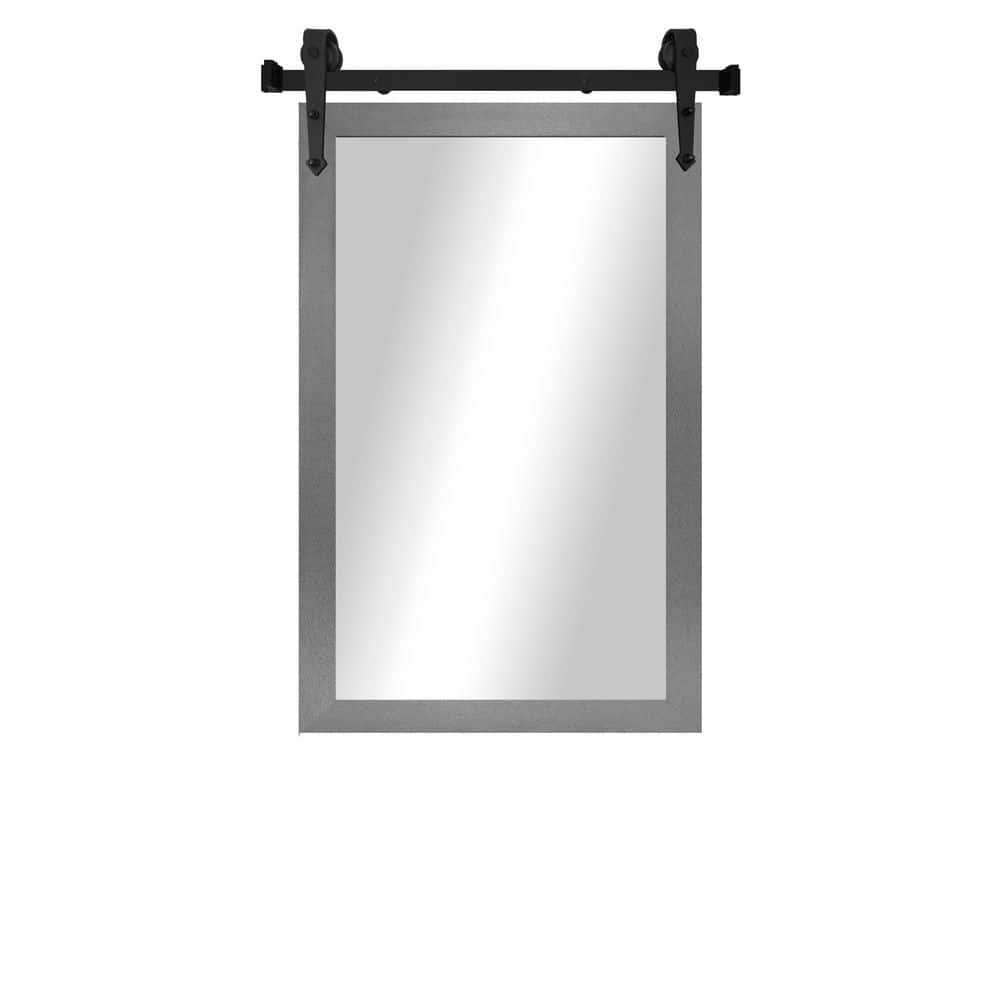 Rayne Mirrors (33 in. W x 52 in. H) Dark Silver Modern Rustic Vertical ...