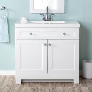 Home Decorators Collection Hanna 36 in. Single Sink White Bath Vanity ...