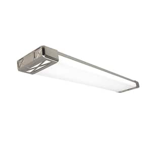 Commercial Electric 4 ft. Brushed Nickel Decorative End Caps 5250LM 75W ...