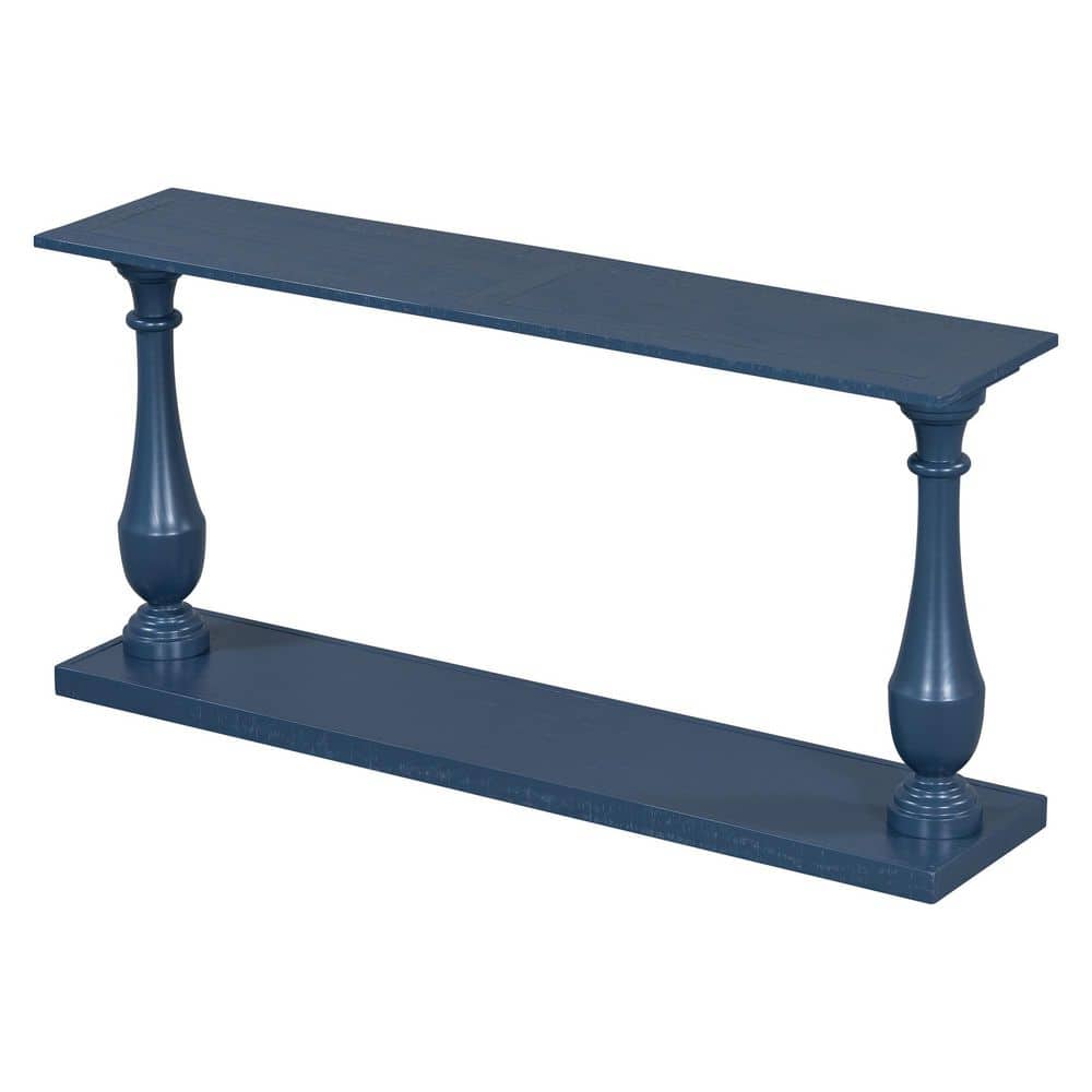 Nestfair 63 in. Navy Blue Rectangle MDF Console Table with Luxurious ...