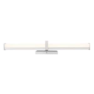 Golden Lighting Elon 1-Light 3.75 in. Vanity Light in Chrome with Opal ...