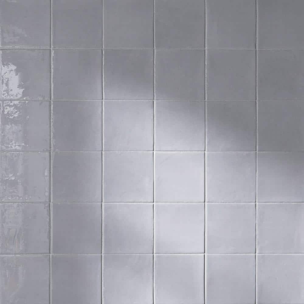 MOLOVO New Country Ceniza Gray 5.9 in. x 5.9 in. Polished Ceramic Tile ...