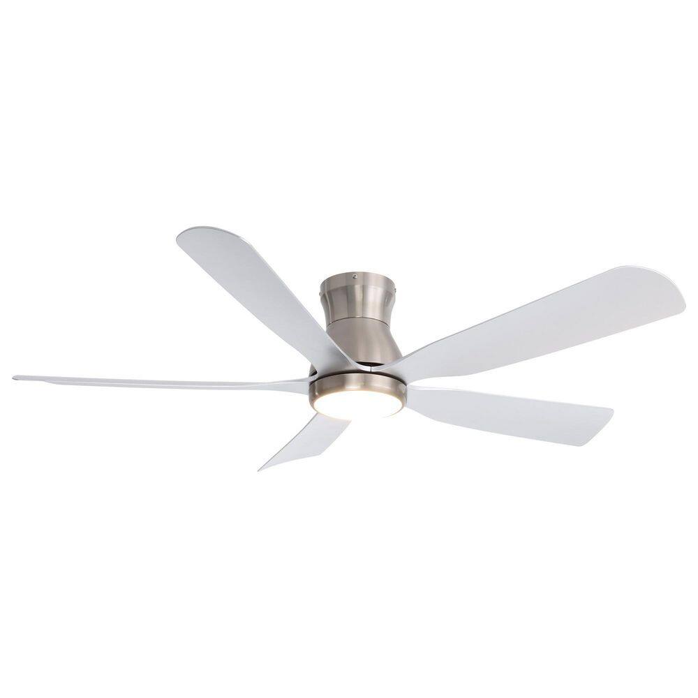 FANNEHONNE 52 in. Indoor Brushed Nickel Ceiling Fan with Dimmable LED ...