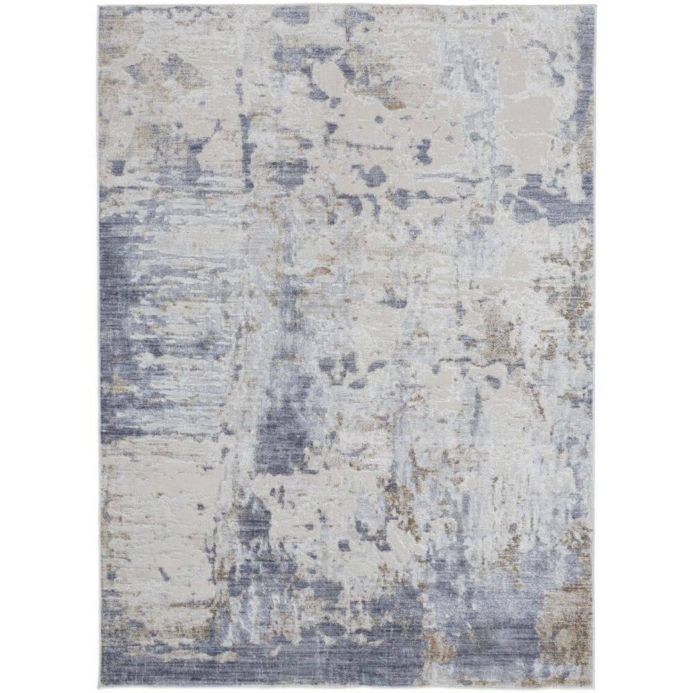 HomeRoots 3 ft. x 5 ft. Gray, Blue Abstract Area Rug 2000567317 - The ...