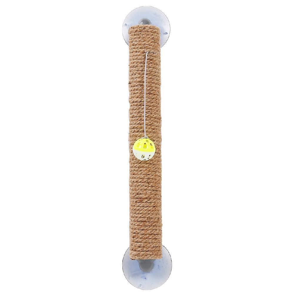 PET LIFE Stick N' Claw' Sisal Rope and Toy Suction Cup Stick Shaped Cat ...