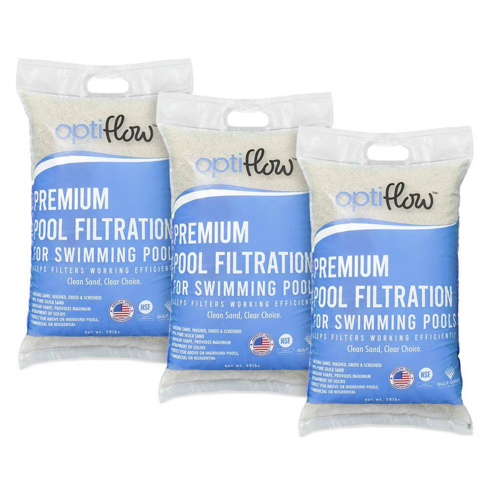 OptiFlow 50 lb. Premium Pool Filtration Angular Sand 3 x 50lbPoolSand ...