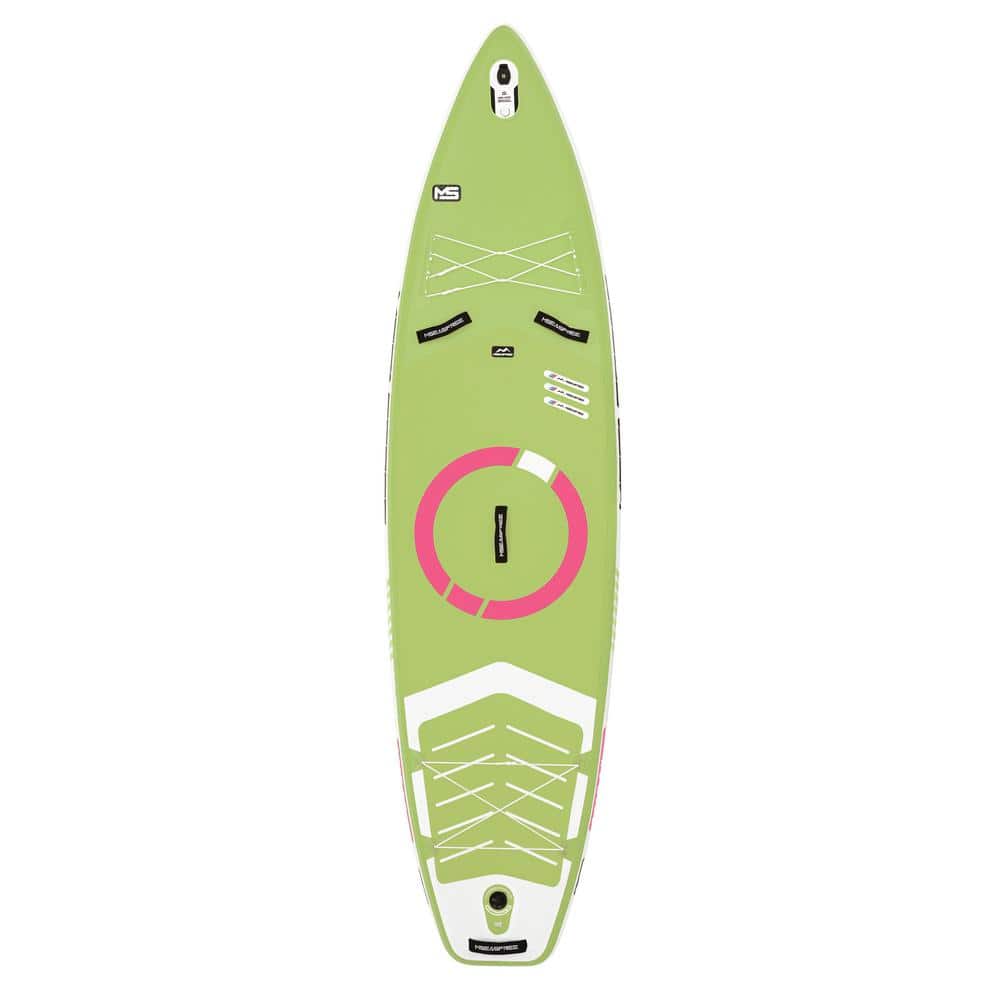 Afoxsos 11 ft. Green Leaf PVC Inflatable Stand Up Paddle Board with ...