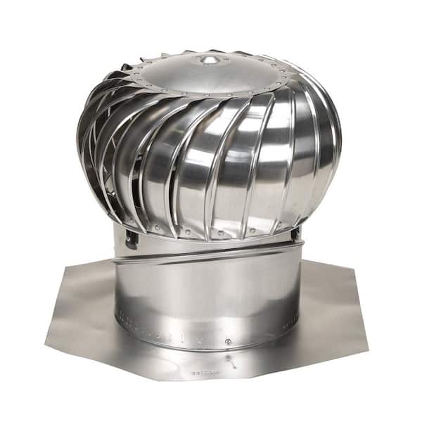 TOP SHIELD 14 in. Mill Aluminum Internally Braced Wind Roof Turbine ...