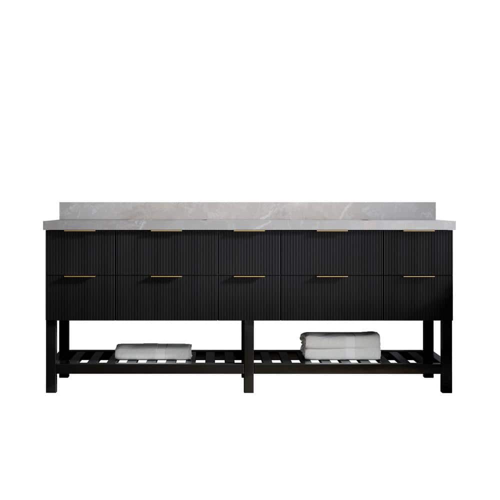Willow Collections Catalina 84 in. W x 22 in. D x 36 in. H Double Sink ...