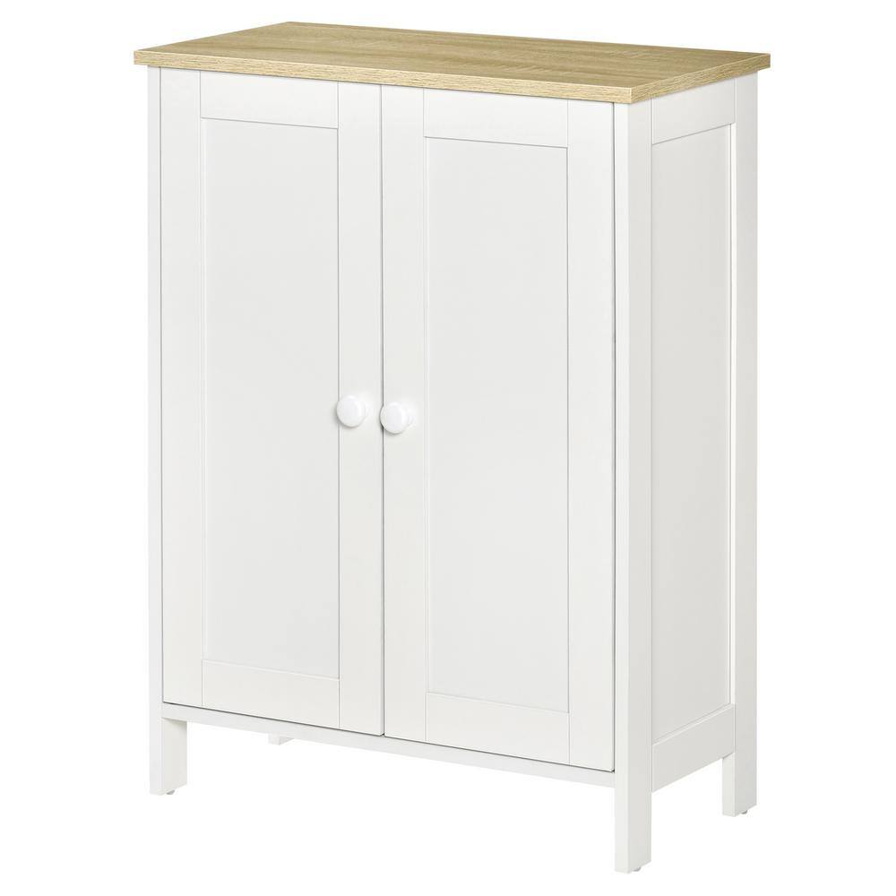 HOMCOM White Storage Cabinet with 2-Adjustable Shelves 838-139 - The ...