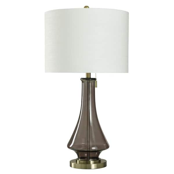 StyleCraft Bleaker 33 in. Smokey Taupe Transitional 1-Light Standard ...