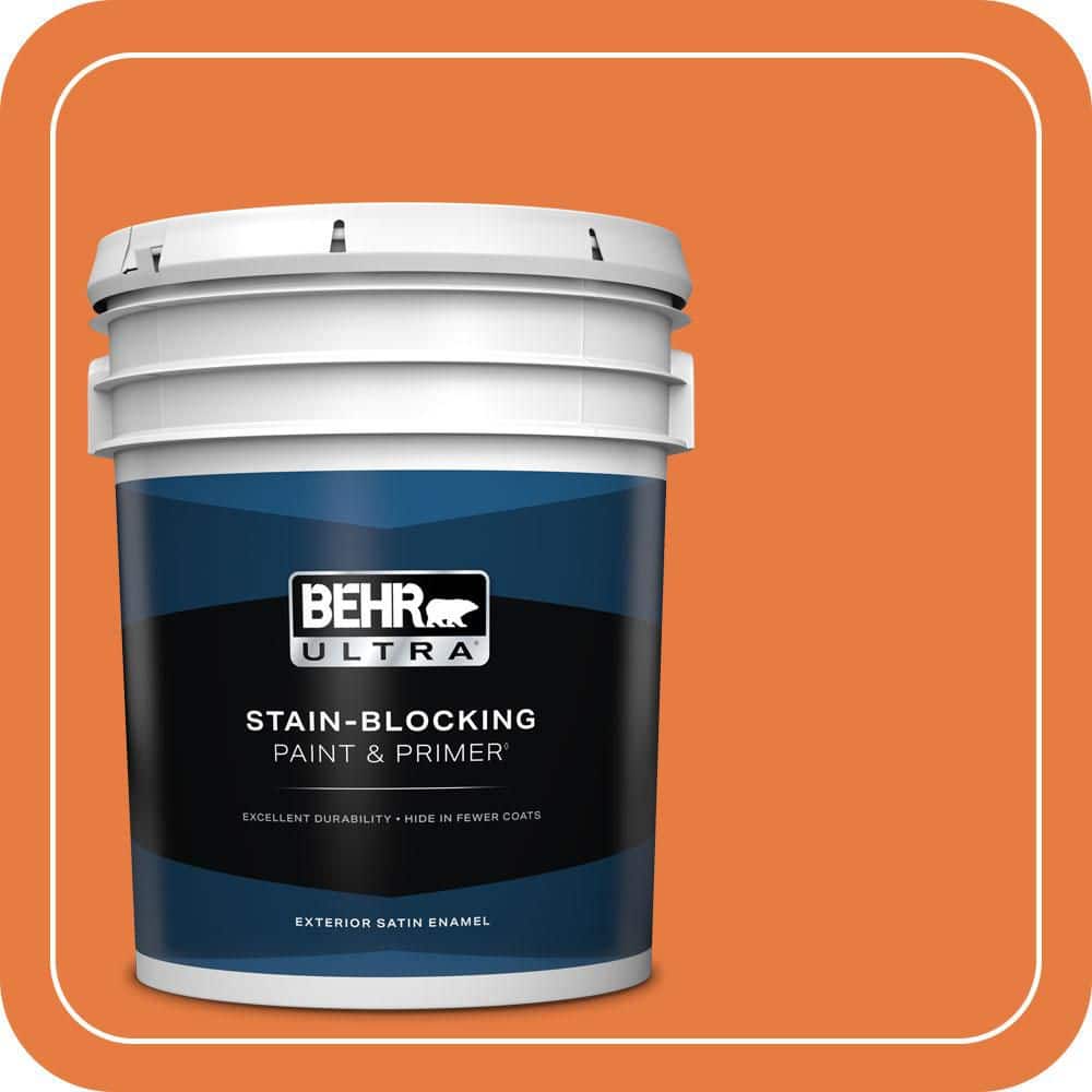 BEHR ULTRA 5 gal. #S-G-250 Solar Flare Satin Enamel Exterior Paint ...