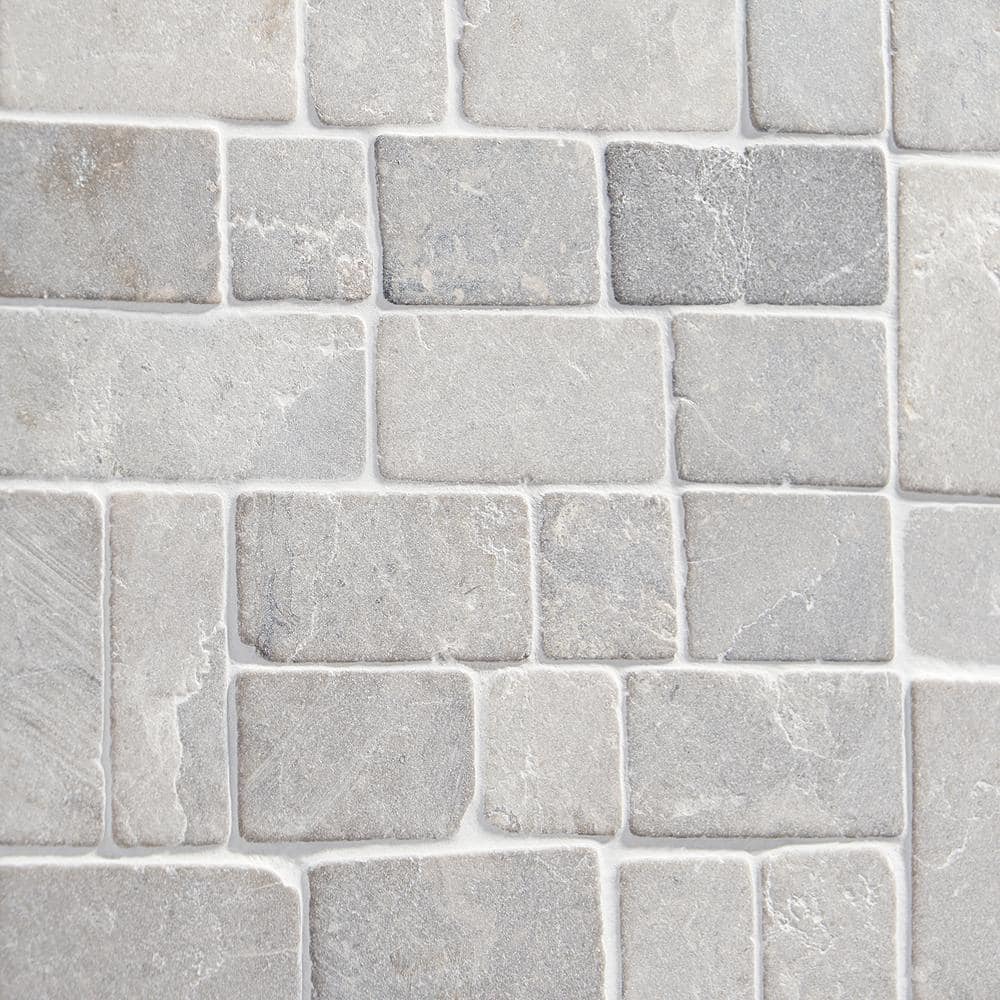 Ivy Hill Tile Countryside Gray 4 in. x 6 in. Interlocking Mosaic Floor ...