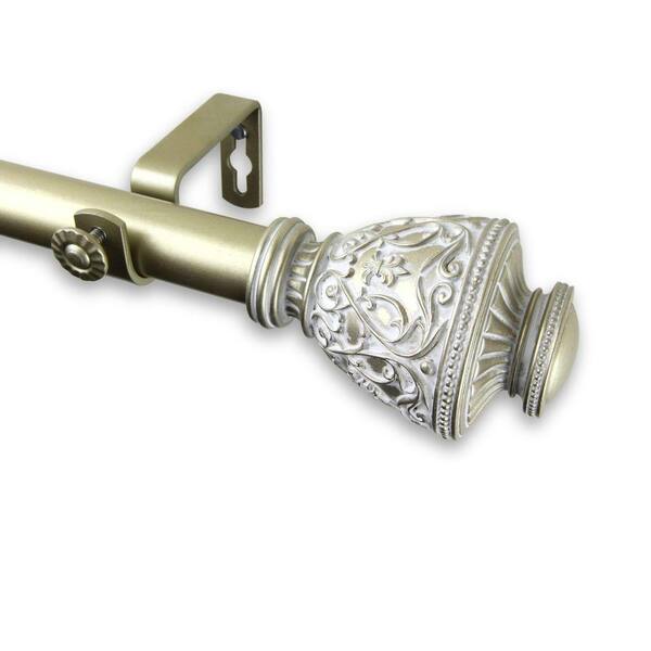 Rod Desyne 66 in. - 120 in. Telescoping 1 in. Single Curtain Rod Kit in ...