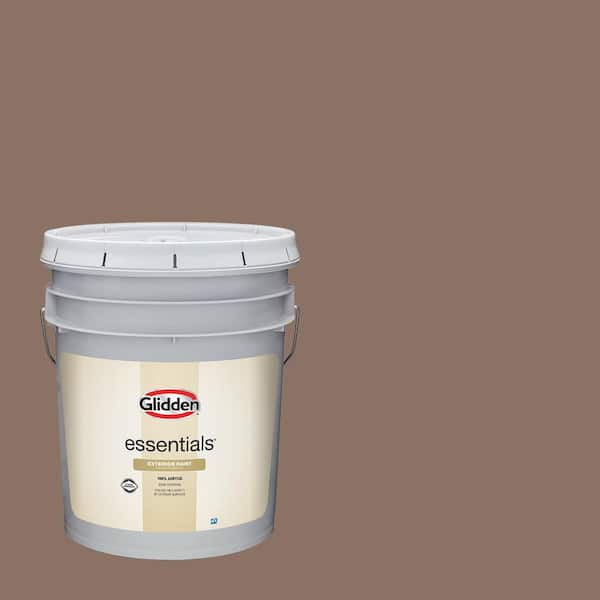 Glidden Essentials 5 gal. PPG1073-6 Derby Brown Satin Exterior Paint ...