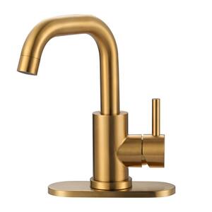 WOWOW Single Handle Bar Faucet with All Mounting Hardware in Gold ...