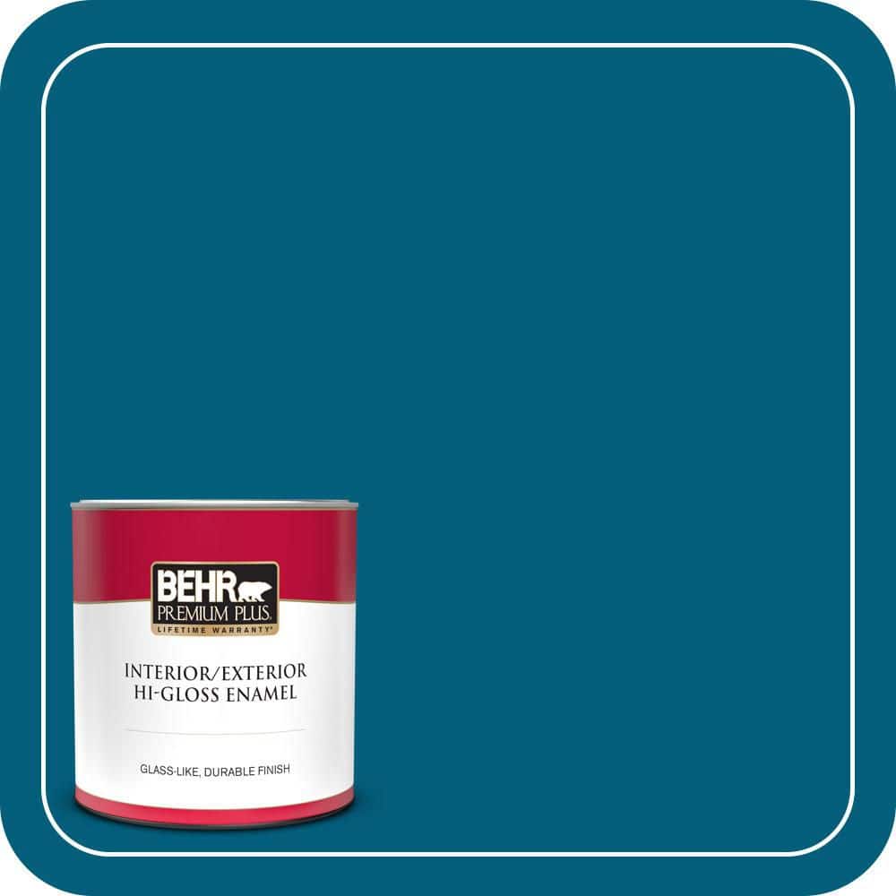 BEHR PREMIUM PLUS 1 qt. #MQ5-62 Blue Edge Hi-Gloss Enamel Interior ...