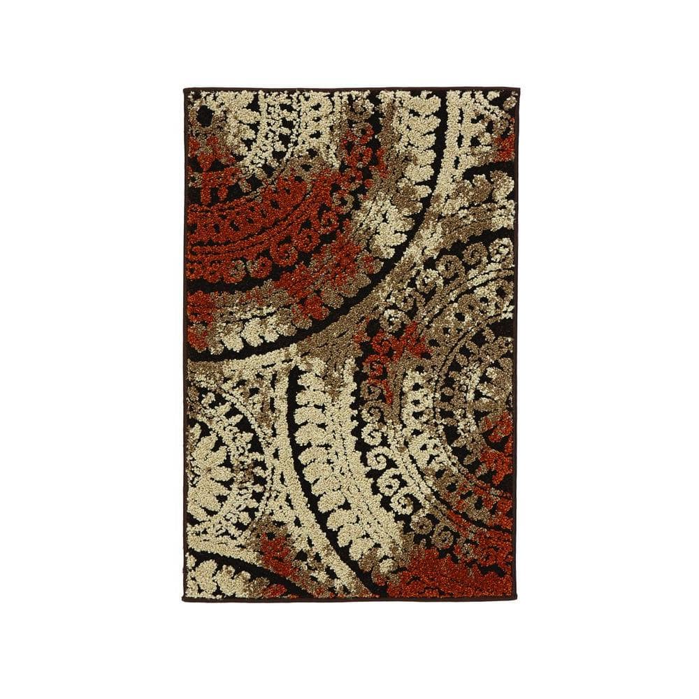 Home Decorators Collection Spiral Medallion Brown Doormat 3 ft. x 5 ft ...