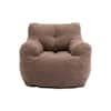 URTR Coffee Brown Bean Bag Chair Fabric Foam Filled Bean Bag Armrest ...