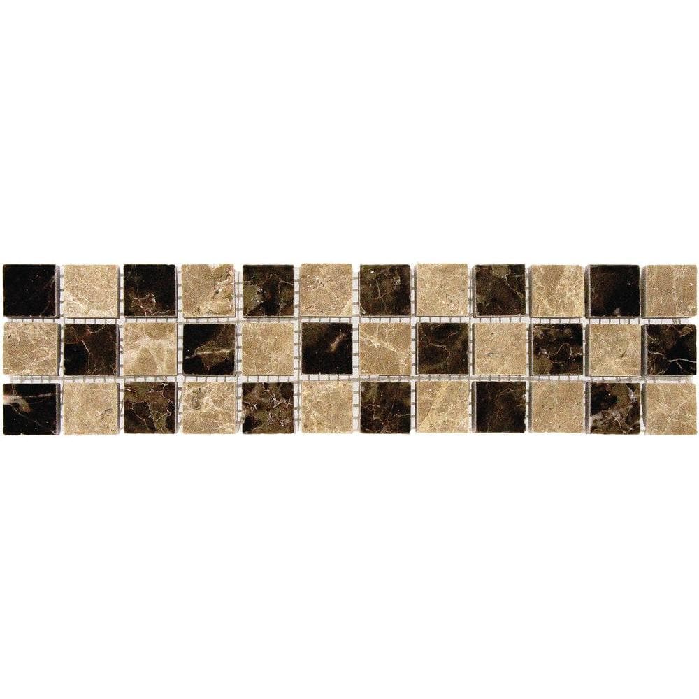 MSI Luna Beige Marble 3 in. x 12 in. Listello Floor and Wall Tile (9 sq ...