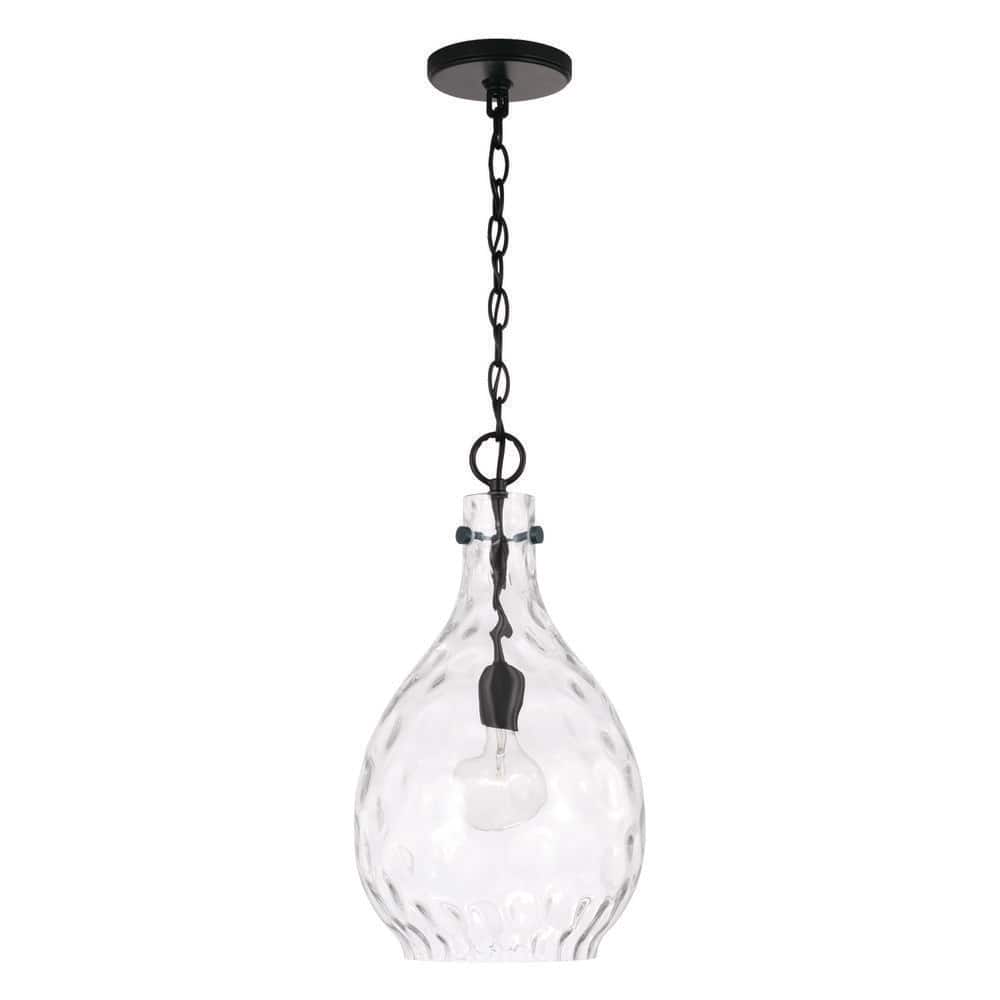 HOMEPLACE LIGHTING Brentwood 9.75 in. W x 18 in. H 1-Light Pendant in ...