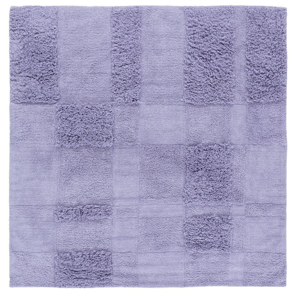SAFAVIEH Easy Care Lilac 6 ft. x 6 ft. Machine Washable High-Low Solid ...