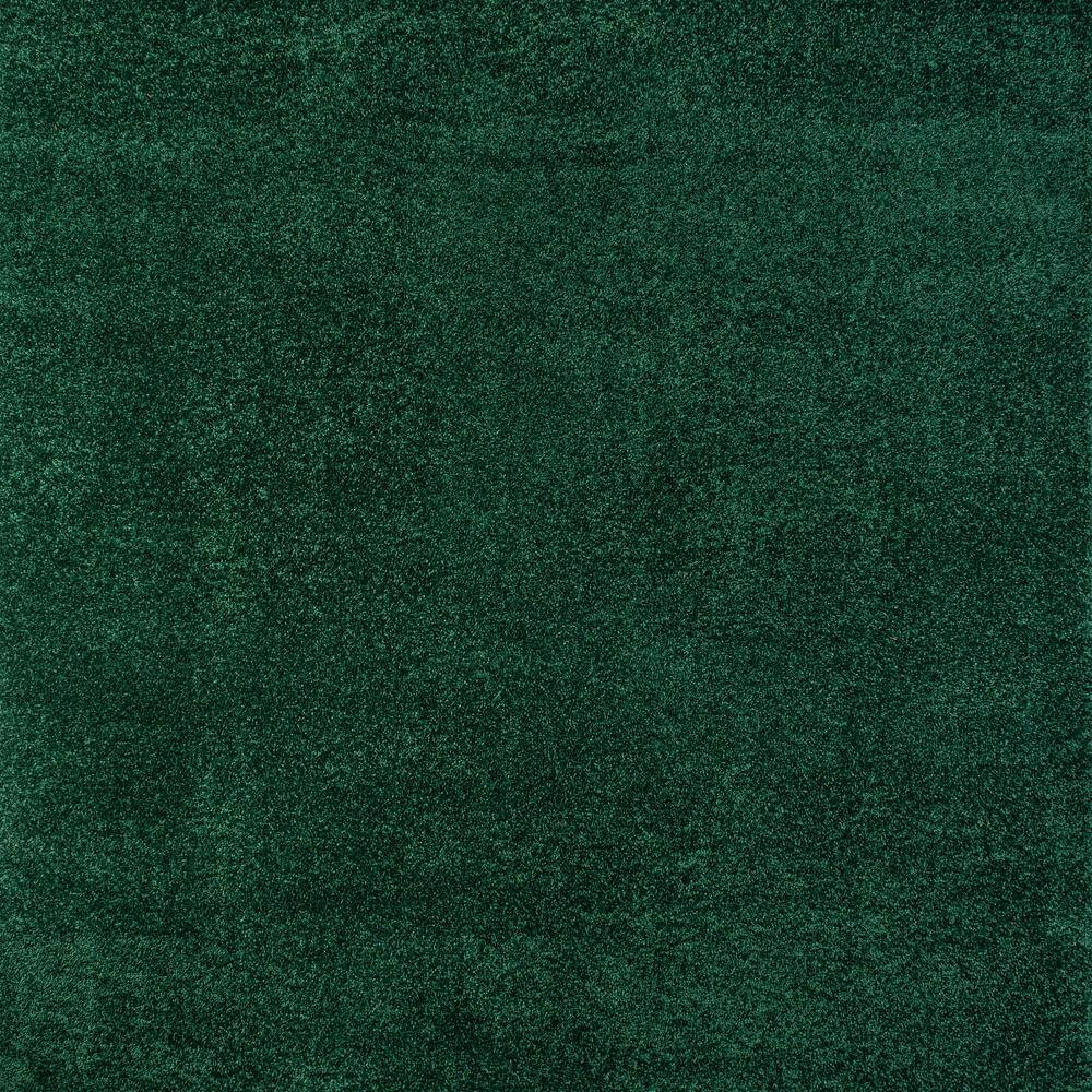 JONATHAN Y Haze Solid Low-Pile Emerald 9 ft. Square Area Rug SEU100L ...