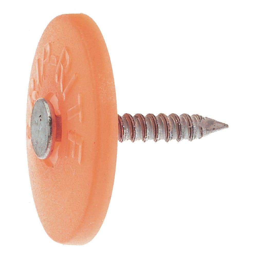Grip-Rite 2-1/2 in. x 11-Gauge Plastic Round Cap Roofing Nails 1 lb ...