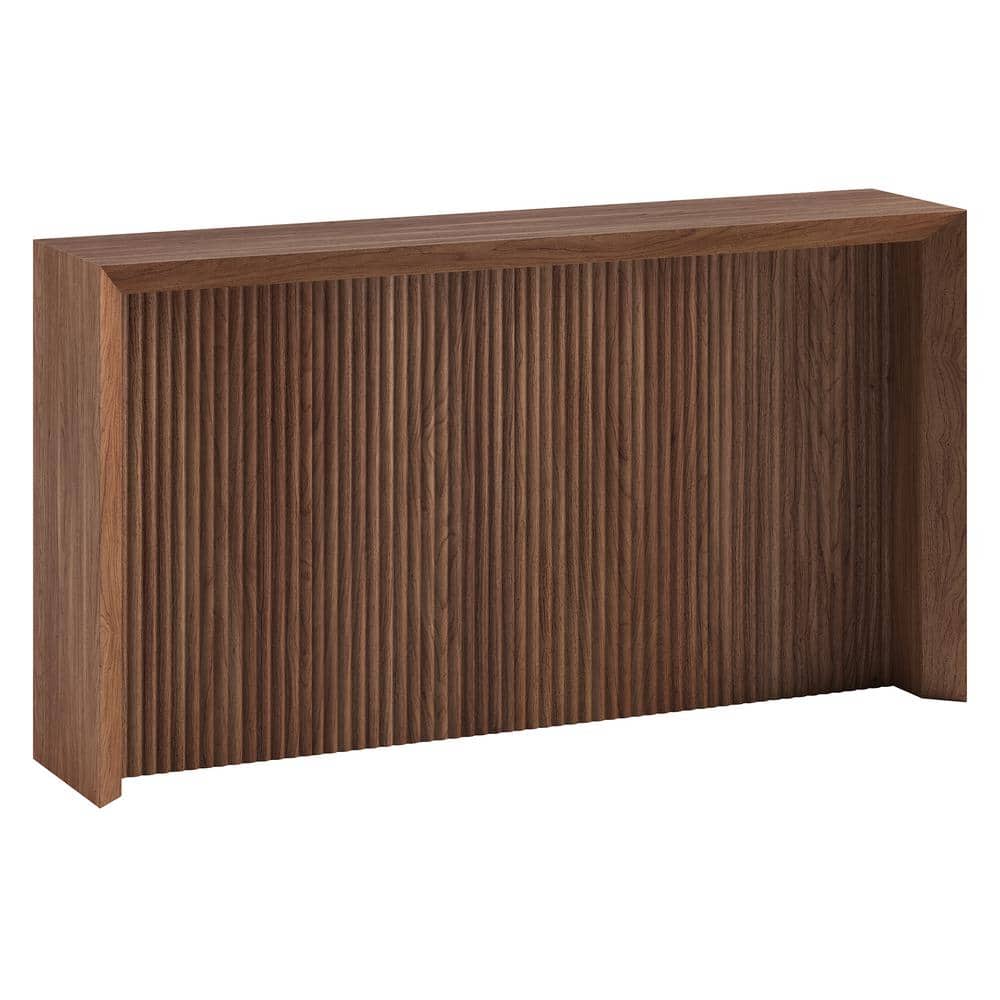 Meyer&Cross Piedmont 55.75 in. Satin Walnut Rectangular MDF Top Console ...