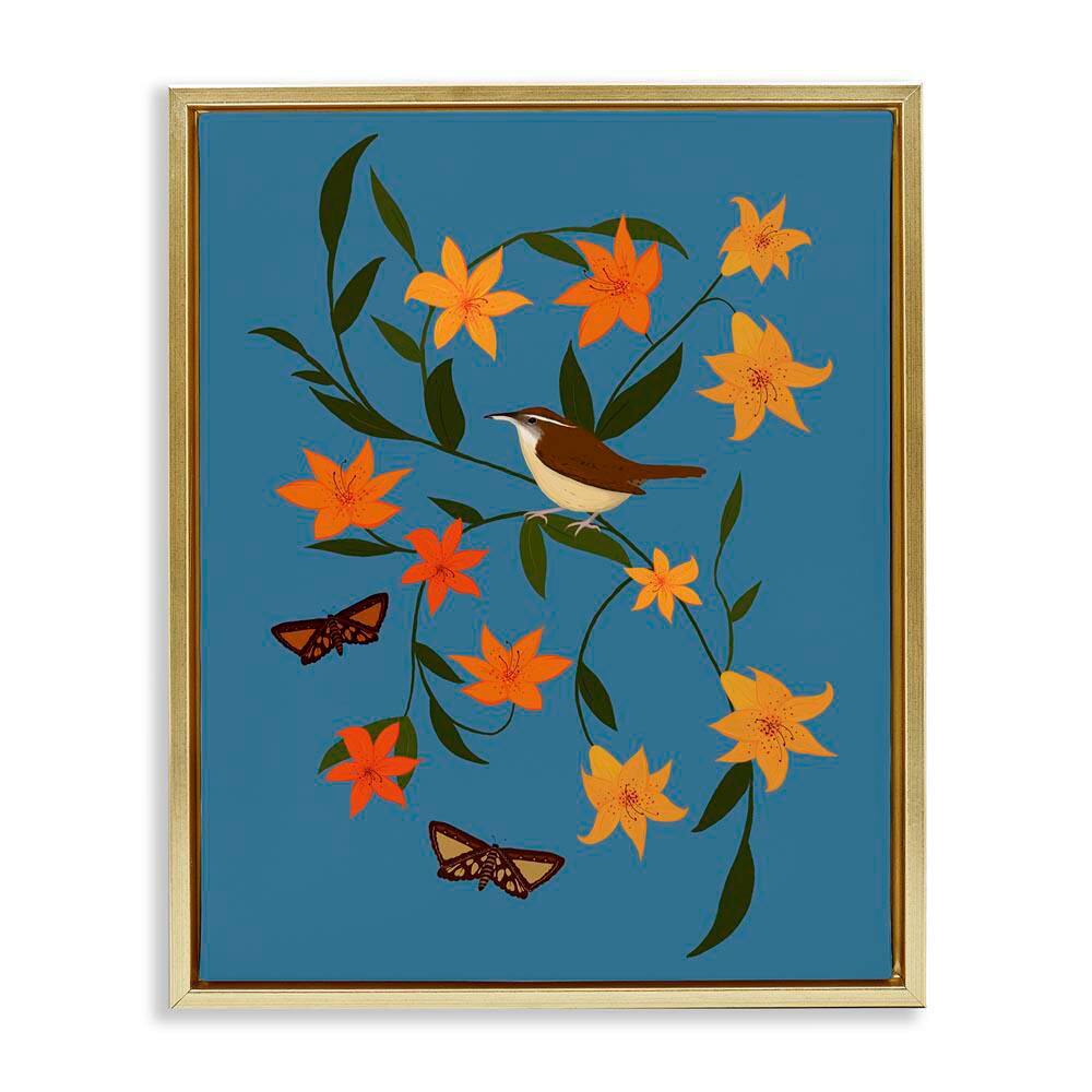Stupell Industries Sparrow on Lily Bunches by Michelle Ingari Designs ...