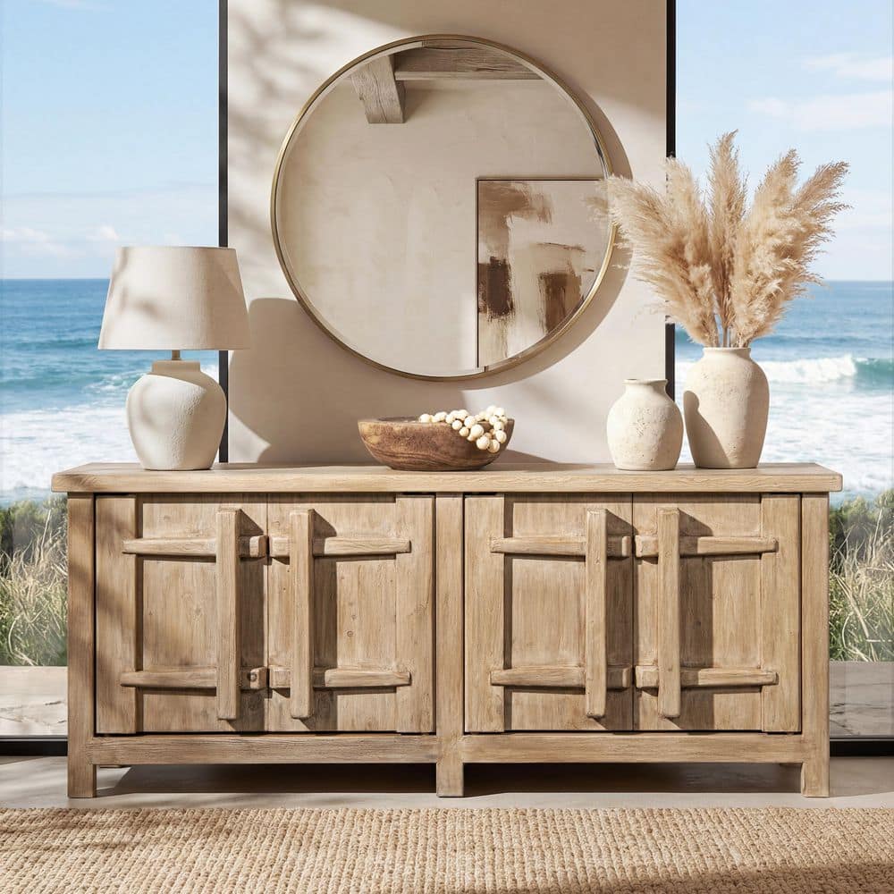 Jennifer Taylor Rowan Heritage Light Natural Brown Reclaimed Pine Wood ...