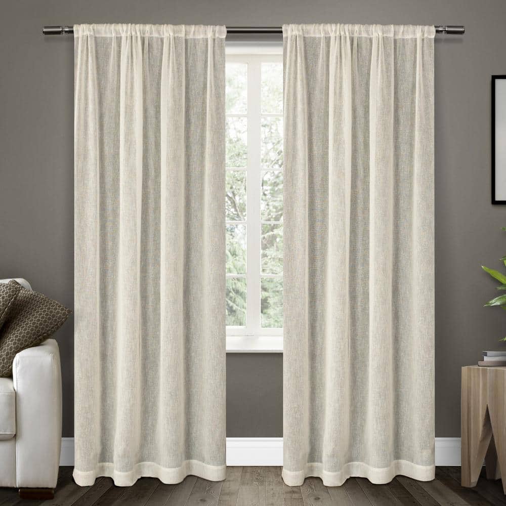 EXCLUSIVE HOME Belgian RP Snowflake Solid Sheer Rod Pocket Curtain, 50 ...