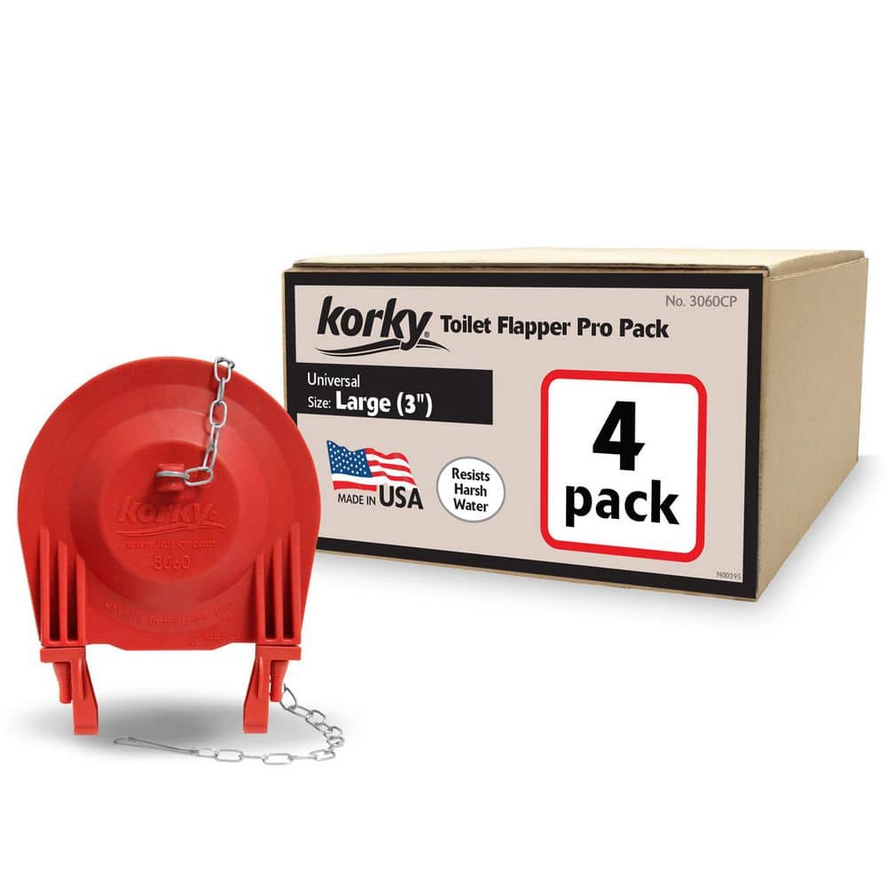 Korky 3 in. Premium Universal Toilet Tank Flapper Contractor Pack ...