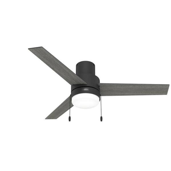Hunter Brunner 52 in. Indoor Matte Black Ceiling Fan with Light Kit ...