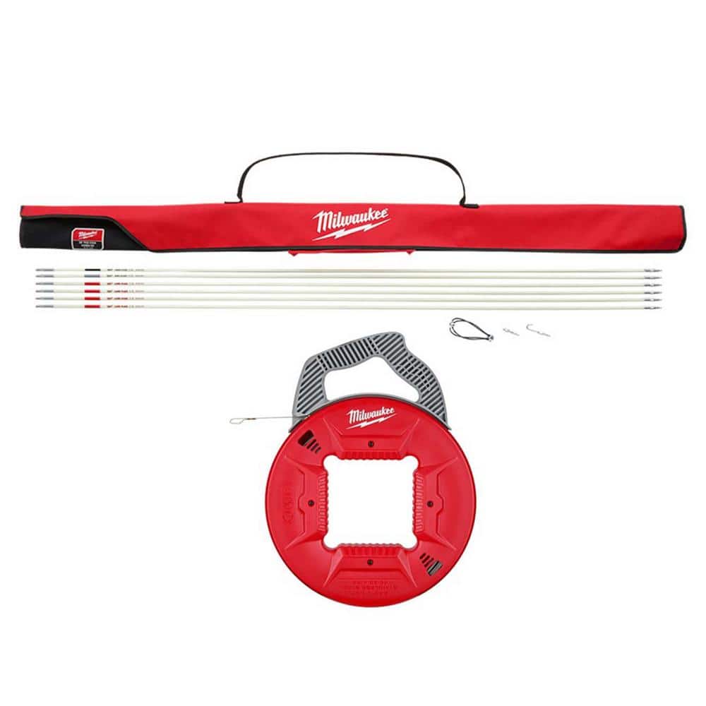 Milwaukee 30 ft. Fiberglass Fish Stick Low/Mid/High Flex Combo Kit with ...