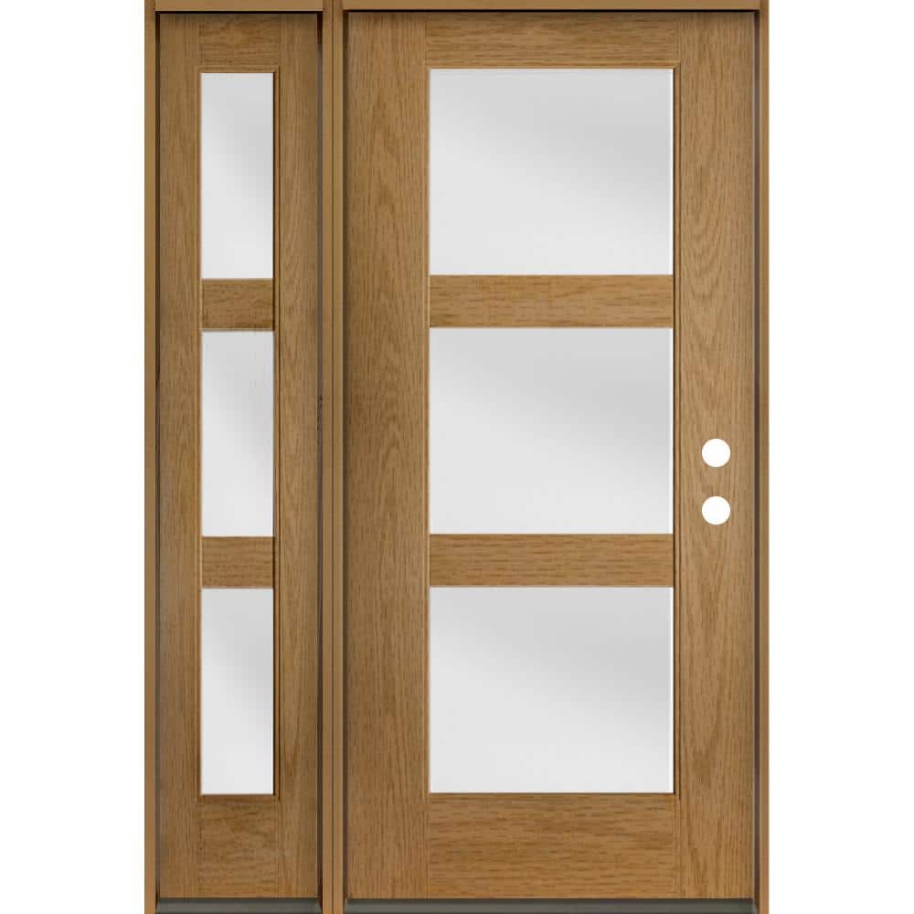 Krosswood Doors BRIGHTON Modern 50 in. x 79 in. 3-Lite Left-Hand ...